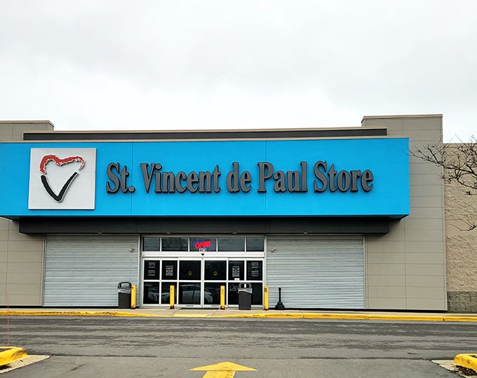 Behind these welcoming doors lies a treasure trove where every purchase helps neighbors in need.