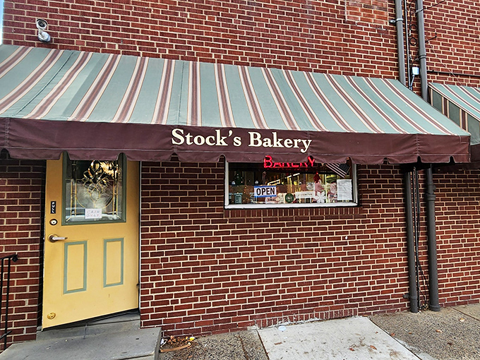 No fancy frills needed when you're a Philly institution. Stock's yellow door welcomes you to butter cake heaven!