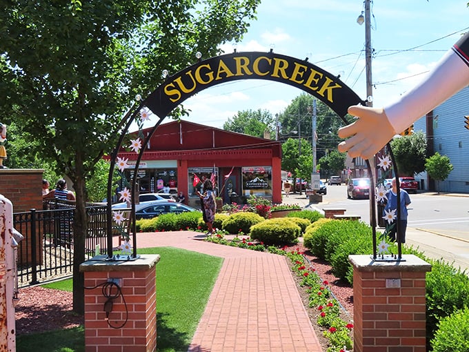 Sugarcreek's main street welcomes visitors with small-town charm and European flair.