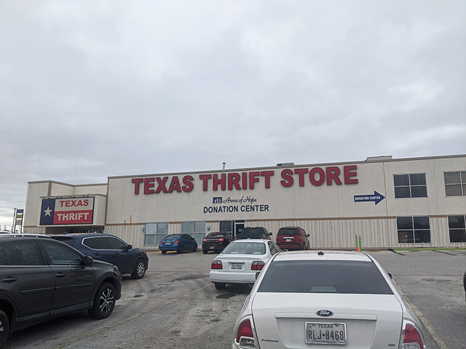 The Texas Thrift flagship stands tall and proud. Inside those walls, yesterday's treasures await tomorrow's homes.