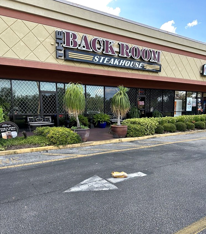Those benches outside aren't for waiting&mdash;they're for recovering after your meal! The Back Room's modern exterior hides old-school steak expertise within.