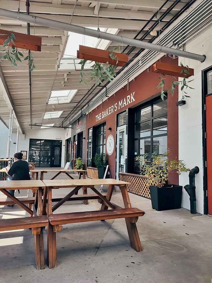 Clean lines and big windows showcase the artistry happening inside this Portland sandwich haven daily.