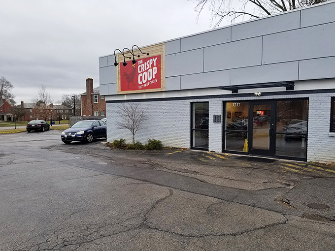 Clean lines and fresh paint signal serious chicken business - sometimes innovation improves on classic comfort.