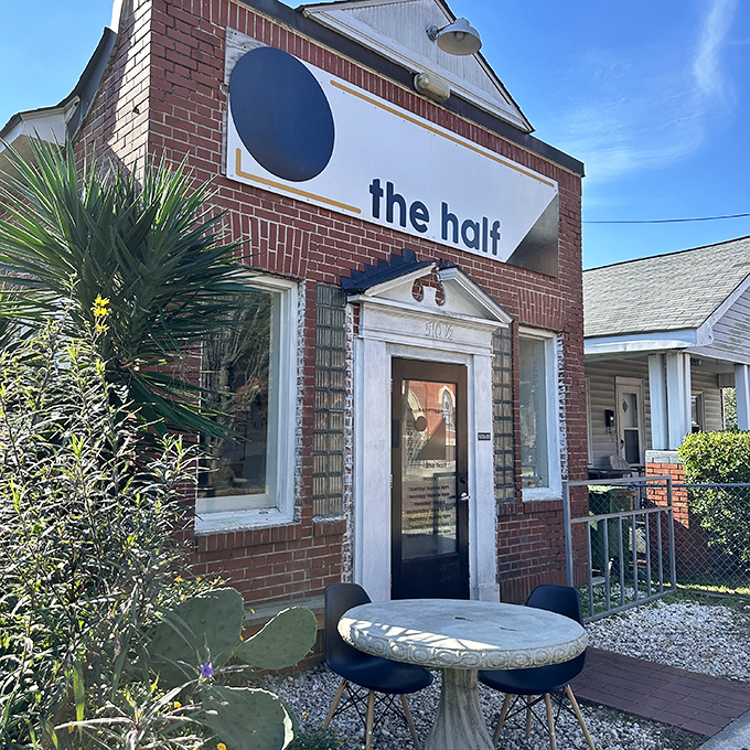 This charming brick facade whispers secrets of sandwiches that'll make your day infinitely better.