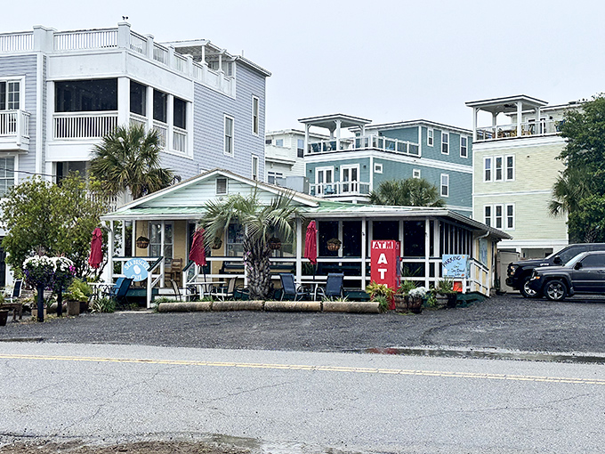 Palm trees and casual vibes set the stage for breakfast that tastes like a perfect beach morning.
