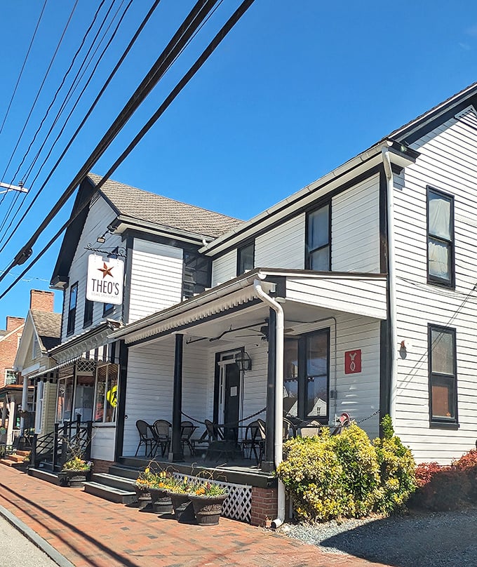 Small-town magic meets big-city flavor at Theo's, where that inviting porch practically begs you to sit awhile after your steak.