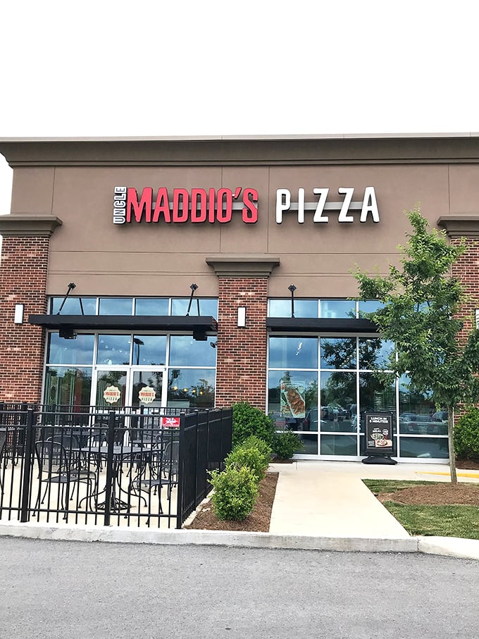 Clean lines and brick accents make Uncle Maddio's inviting. The real beauty, though, is what comes out of those ovens.