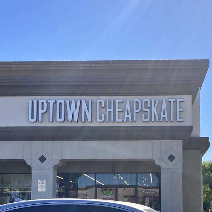 Modern storefront design meets vintage values, creating the perfect blend of style and smart shopping.