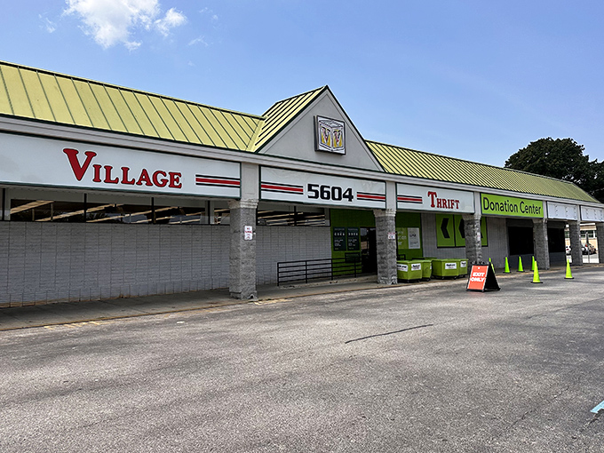 The donation center setup shows this place takes recycling seriously, turning clutter into community gold.