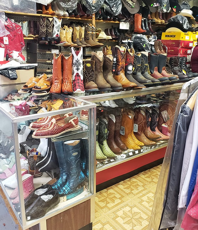 From work boots to fashion statements, this footwear wonderland covers every step of life.