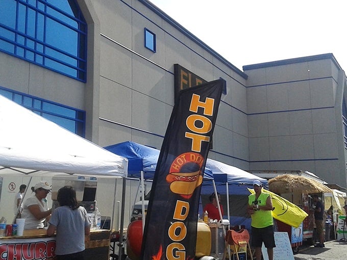 Hot dogs and treasure hunting make the perfect combination - fuel up before diving into this massive indoor wonderland.