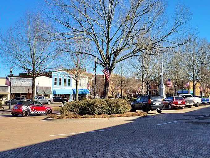 Winter in Abbeville brings bare trees but never bare streets. The town square maintains its Norman Rockwell vibe even when the mercury drops.