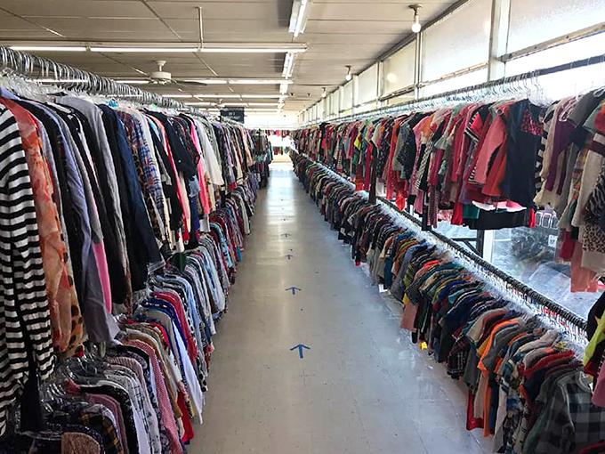 The fashion equivalent of time travel. Each rack contains someone's past style choices waiting for their second act in your closet.