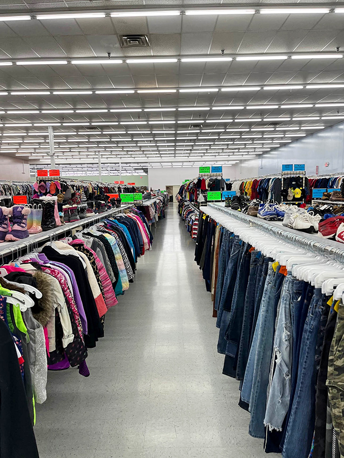 The clothing section stretches like the yellow brick road, except instead of Oz, you'll find vintage Levi's and designer surprises.