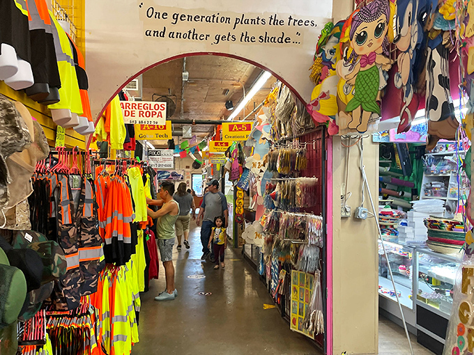 One generation plants the trees, and another gets the shade... Philosophical wisdom greets shoppers as they dive into this kaleidoscope of cultural commerce.