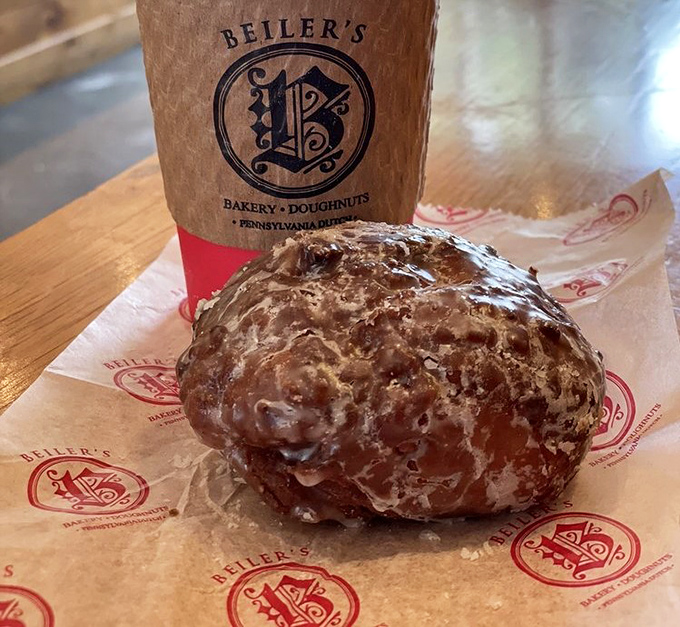 The legendary apple fritter—a glistening, craggly masterpiece that makes other breakfast pastries question their life choices.