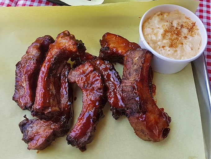 Glistening ribs that make vegetarians question their life choices. That smoke ring isn't just for show&mdash;it's the barbecue equivalent of a Michelin star.