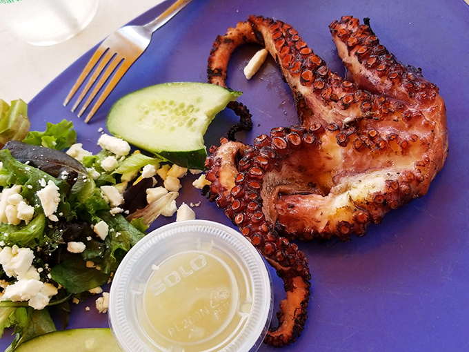 This grilled octopus isn't just dinner&mdash;it's an eight-armed ambassador from the deep, perfectly charred and ready to convert even the most tentative seafood skeptics.