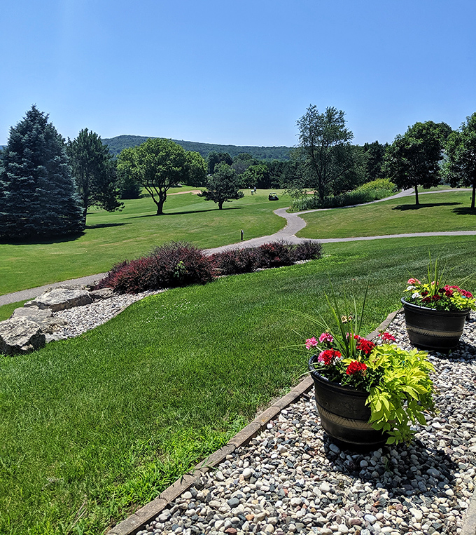 Baraboo Country Club offers rolling greens against the backdrop of the Baraboo Hills, where your golf game might not improve, but your blood pressure certainly will.