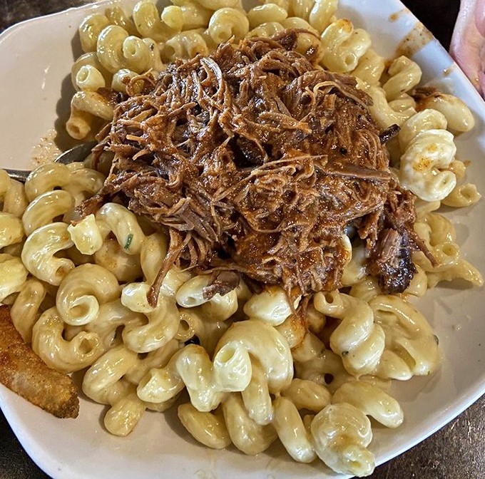 Brisket and mac & cheese: a relationship so perfect it makes Romeo and Juliet look like awkward first-daters.