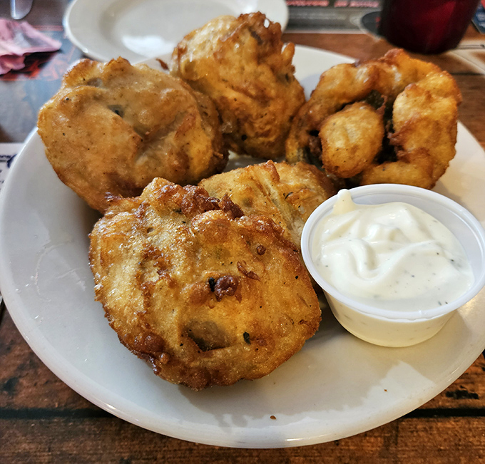 Golden-fried mushrooms that crunch like autumn leaves&mdash;a simple pleasure that proves bar food can be an art form when done right.