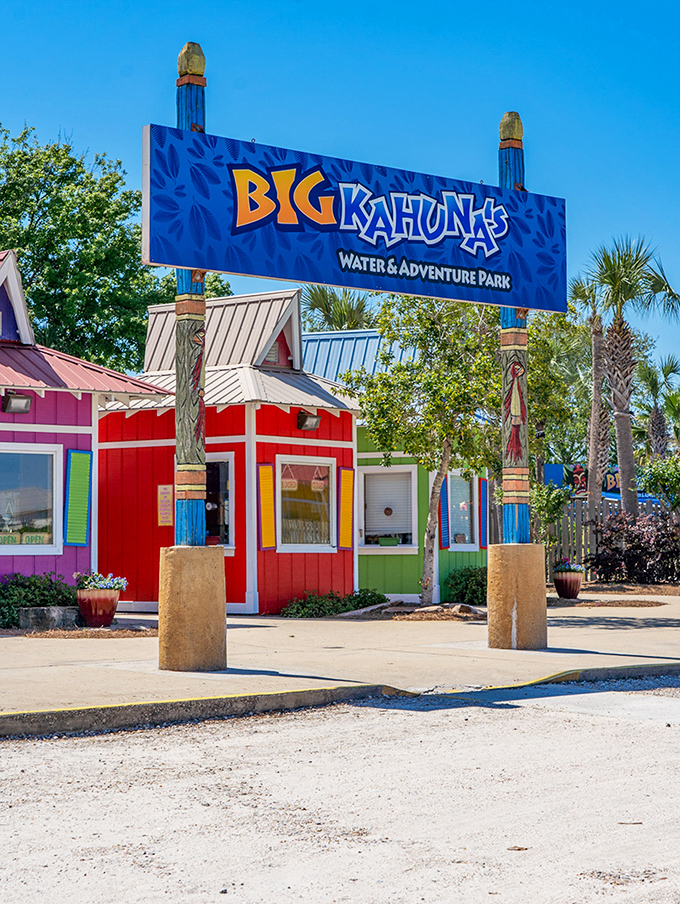 Big Kahuna's colorful entrance promises the kind of day where you'll scream down water slides and later wonder why you didn't apply sunscreen to your back.