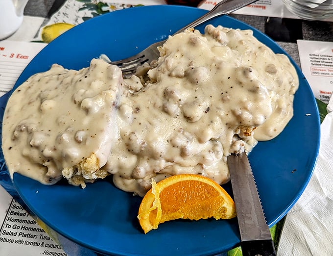 Behold the legendary biscuits and gravy that have achieved near-mythical status throughout Central Florida.