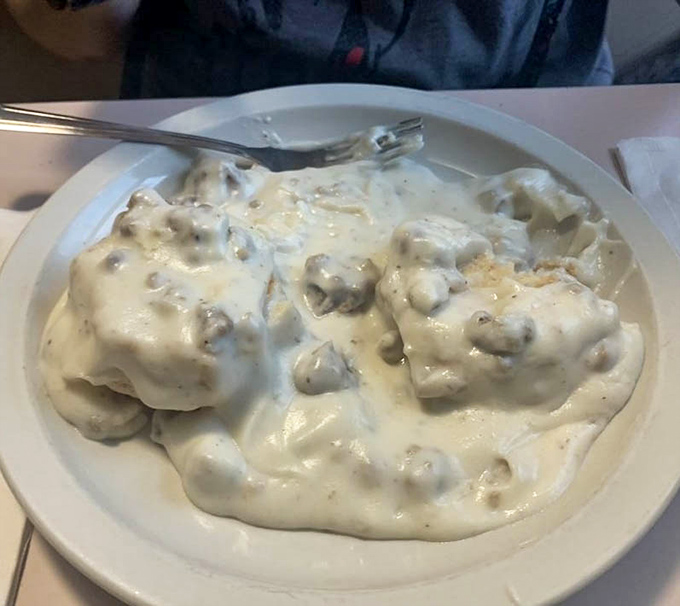 Biscuits and gravy that would make a Southern grandmother nod in approval. That creamy, peppery blanket of goodness isn't just breakfast&mdash;it's therapy.