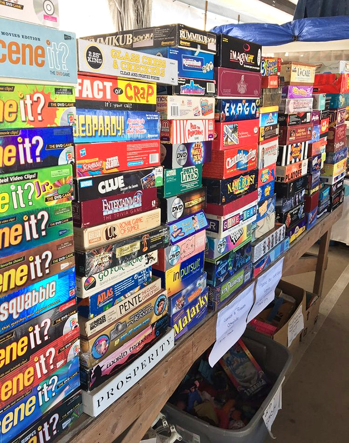Board game heaven! From Scene It to Fact or Crap, this stall proves family game night never went out of style in Florida.