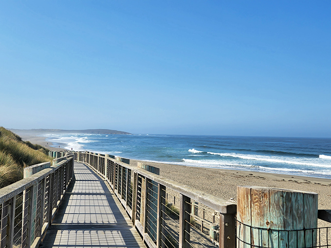 This wooden boardwalk leads to beach bliss without getting sand in your shoes.