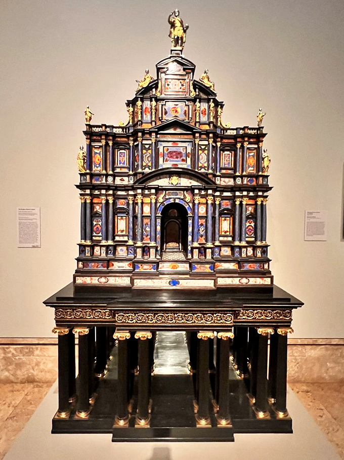 This ornate Borghese-Windsor Cabinet isn't just furniture &ndash; it's architectural storytelling that would make your high school woodshop teacher weep with joy.