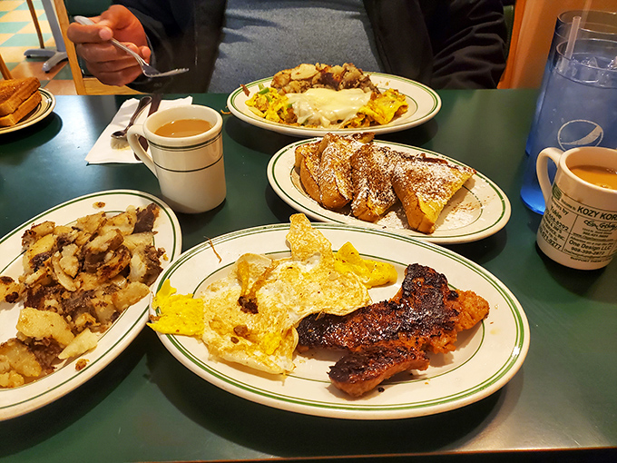 This isn't just breakfast; it's a full-color argument against skipping the most important meal of the day. Those home fries!