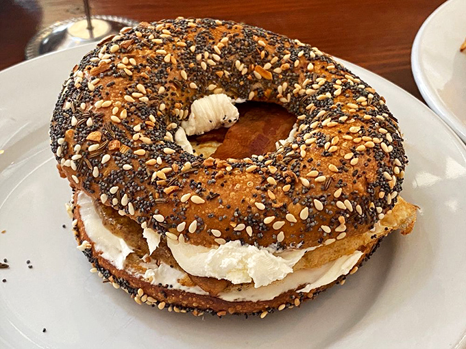 Behold the everything bagel masterpiece that'll ruin you for all other breakfast options forever.