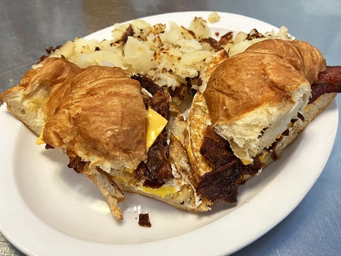 That breakfast croissant is doing things to traditional boundaries that would make a French chef either weep or applaud.