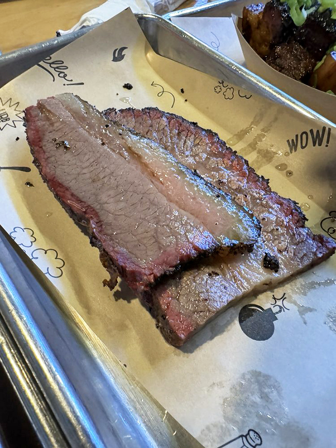 Brisket so perfectly rendered it practically poses for its glamour shot &ndash; that smoke ring is the barbecue equivalent of a designer label.
