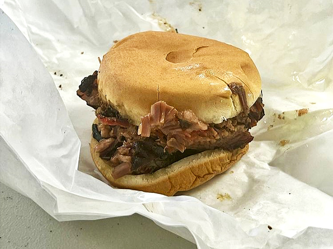 Behold the brisket sandwich in all its glory&mdash;tender meat piled high on a soft bun, no fancy frills needed when perfection is this simple.