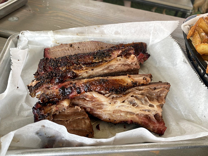 Behold the pink smoke ring of glory &ndash; this brisket has more layers than a Shakespearean drama.