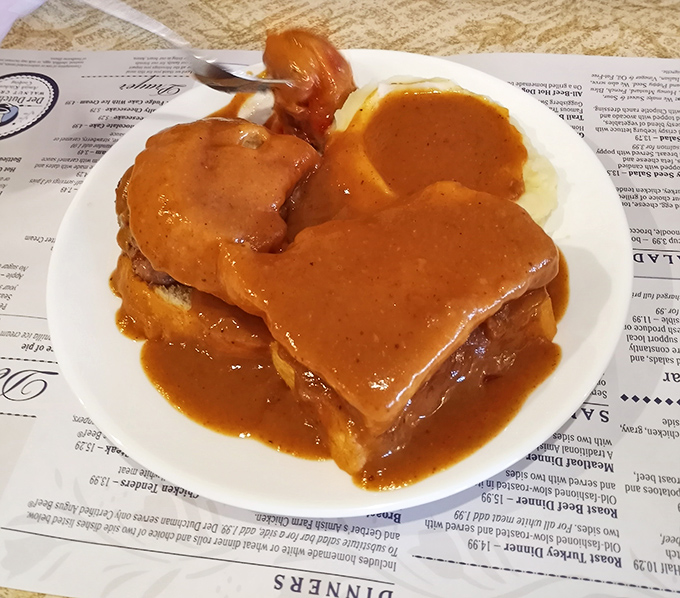 Not all heroes wear capes; some wear crispy, golden-brown skin. This broasted chicken dinner with mashed potatoes could make a grown adult weep with joy.