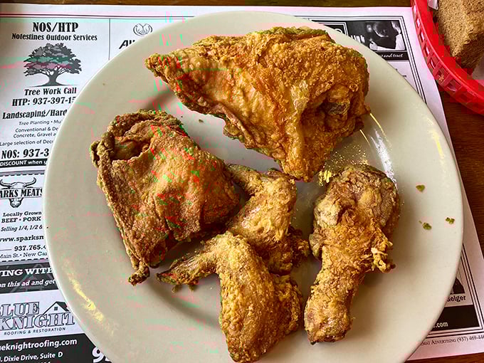 Golden-brown perfection that makes you question every other chicken you've ever eaten. That crackling skin is the stuff of Midwestern dreams.