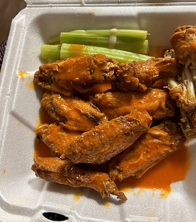 Buffalo wings that don't mess around. Crispy, saucy, and served with cooling celery &ndash; the ideal pizza wingman.