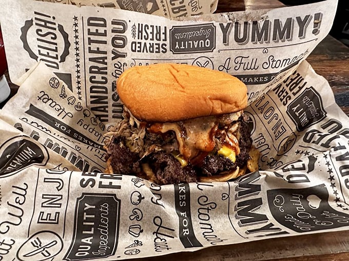 Behold the burger in its natural habitat&mdash;a perfectly smashed patty with molten cheese cascading down the sides like a savory waterfall.