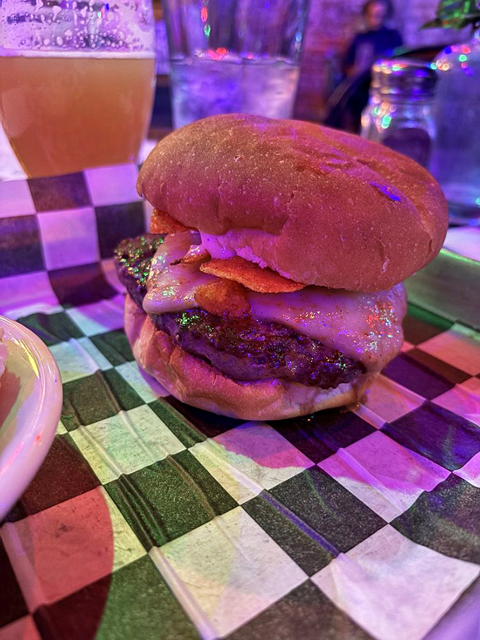 This isn't just a burger&mdash;it's edible architecture with a PhD in flavor. The perfect char, melty cheese, and that bun deserves its own fan club.