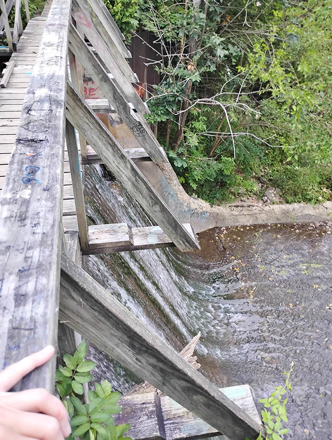This rustic wooden bridge offers front-row seats to nature's symphony, where rushing water provides the soundtrack to contemplative moments away from digital distractions.