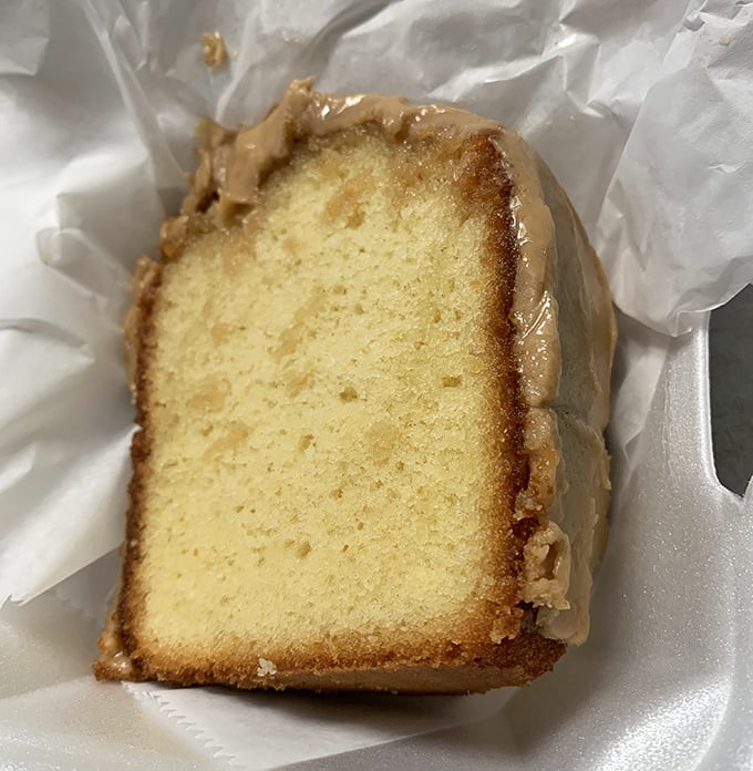 The legendary caramel cake - where a golden-hued slice of heaven meets a frosting so good you'll contemplate licking the wrapper.