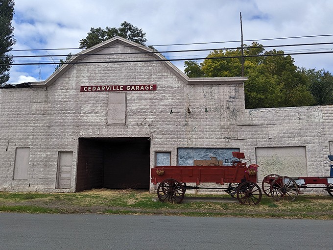 The Cedarville Garage stands as a monument to simpler times, when mechanics knew your name and that weird noise your car makes.