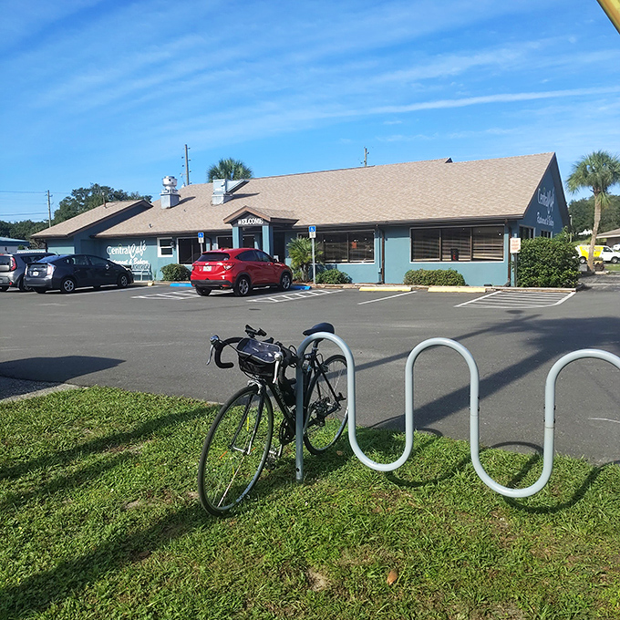 Bicycles and breakfast spots &ndash; the perfect small-town pairing at this blue-hued local eatery where calories don't count if you pedal them off.