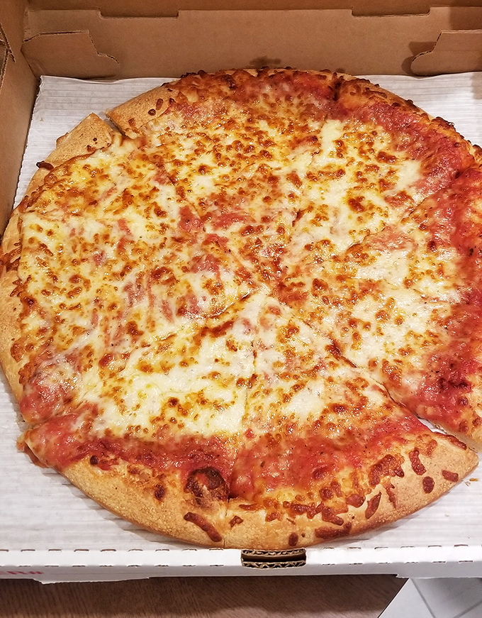 Simple perfection on a plate - this golden cheese pizza proves sometimes less really is more.