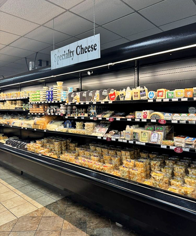 The specialty cheese section isn't just a display—it's a dairy lover's dream with enough varieties to keep you sampling until next Tuesday.