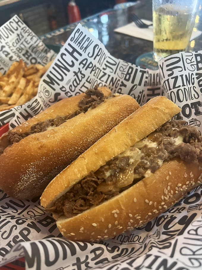 Behold the holy grail of Philadelphia cuisine&mdash;thinly chopped beef embraced by melted cheese on a perfectly seeded roll. This isn't just a sandwich; it's an experience.