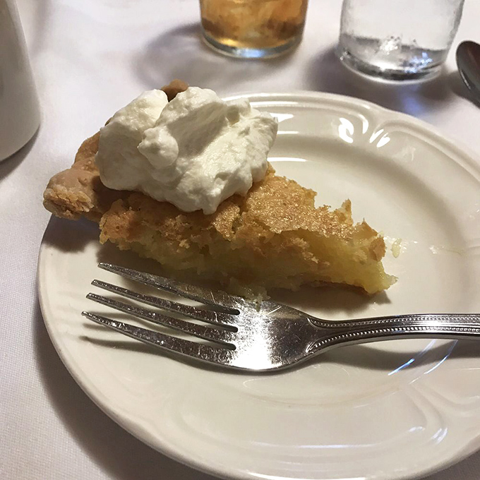 Chess pie perfection &ndash; that magical crust-to-filling ratio with a dollop of whipped cream that doesn't ask permission before changing your life forever.